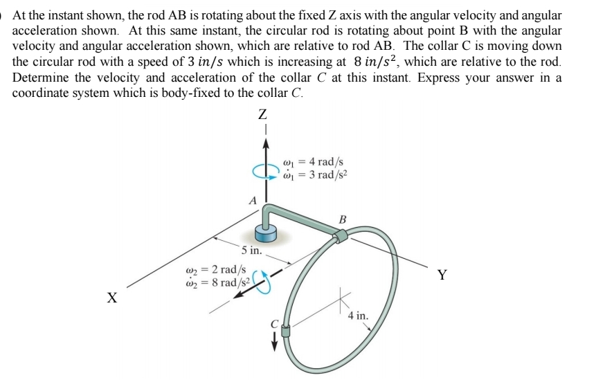 Solved At the instant shown, the rodAB is rotating about the | Chegg.com