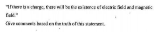 Solved "If there is a charge, there will be the existence of | Chegg.com