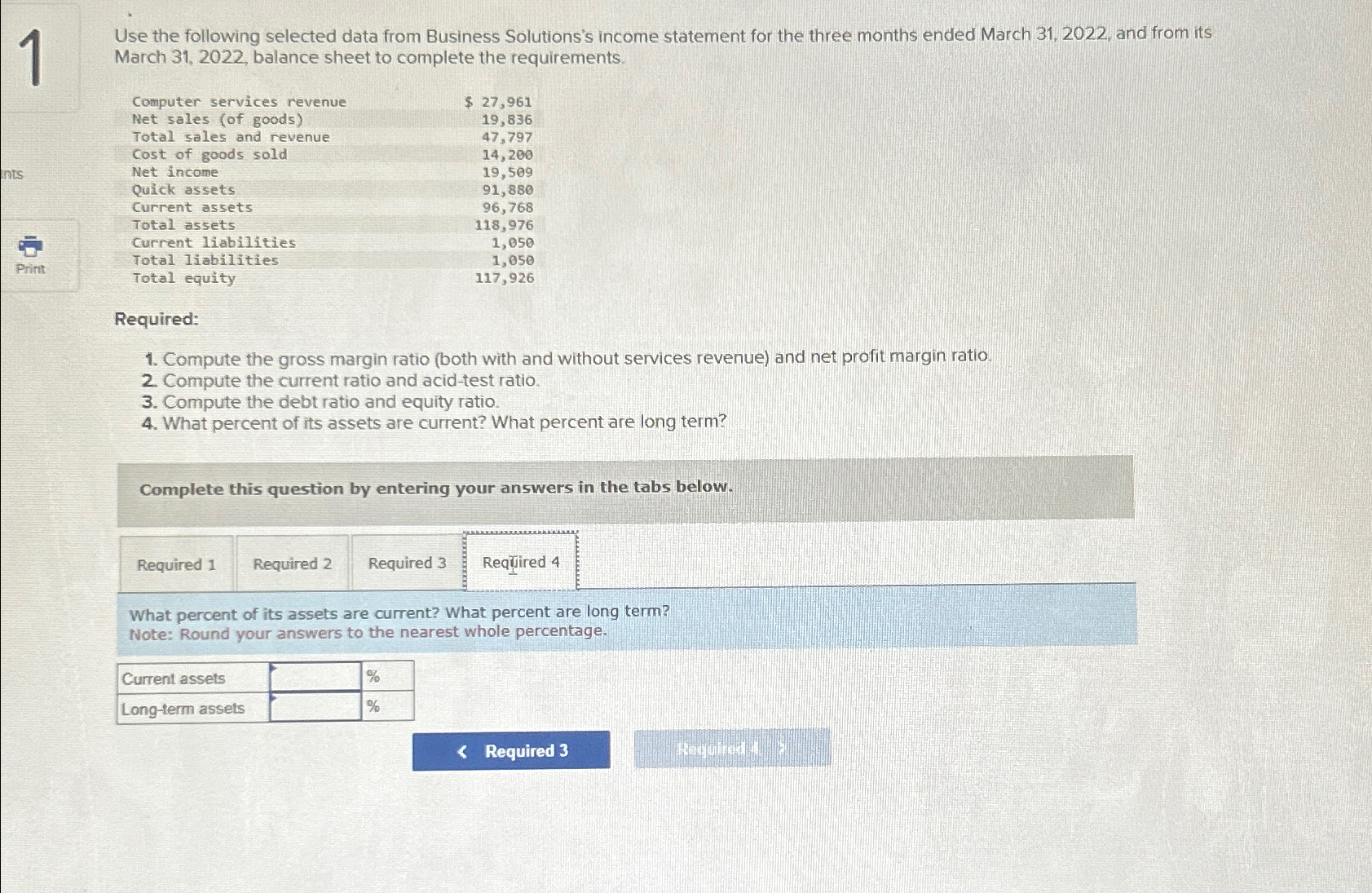 Solved 1Use the following selected data from Business | Chegg.com