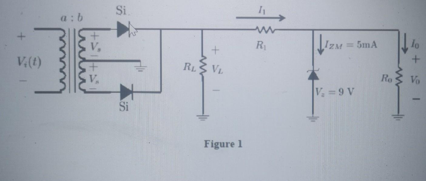 Solved b) Figure 1 shows a center-tap rectifier circuit | Chegg.com