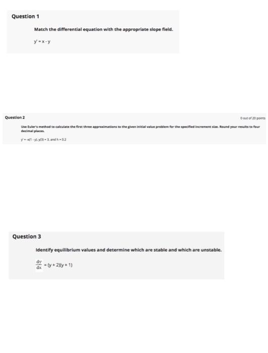 Solved Match the differential equation with the appropriate | Chegg.com