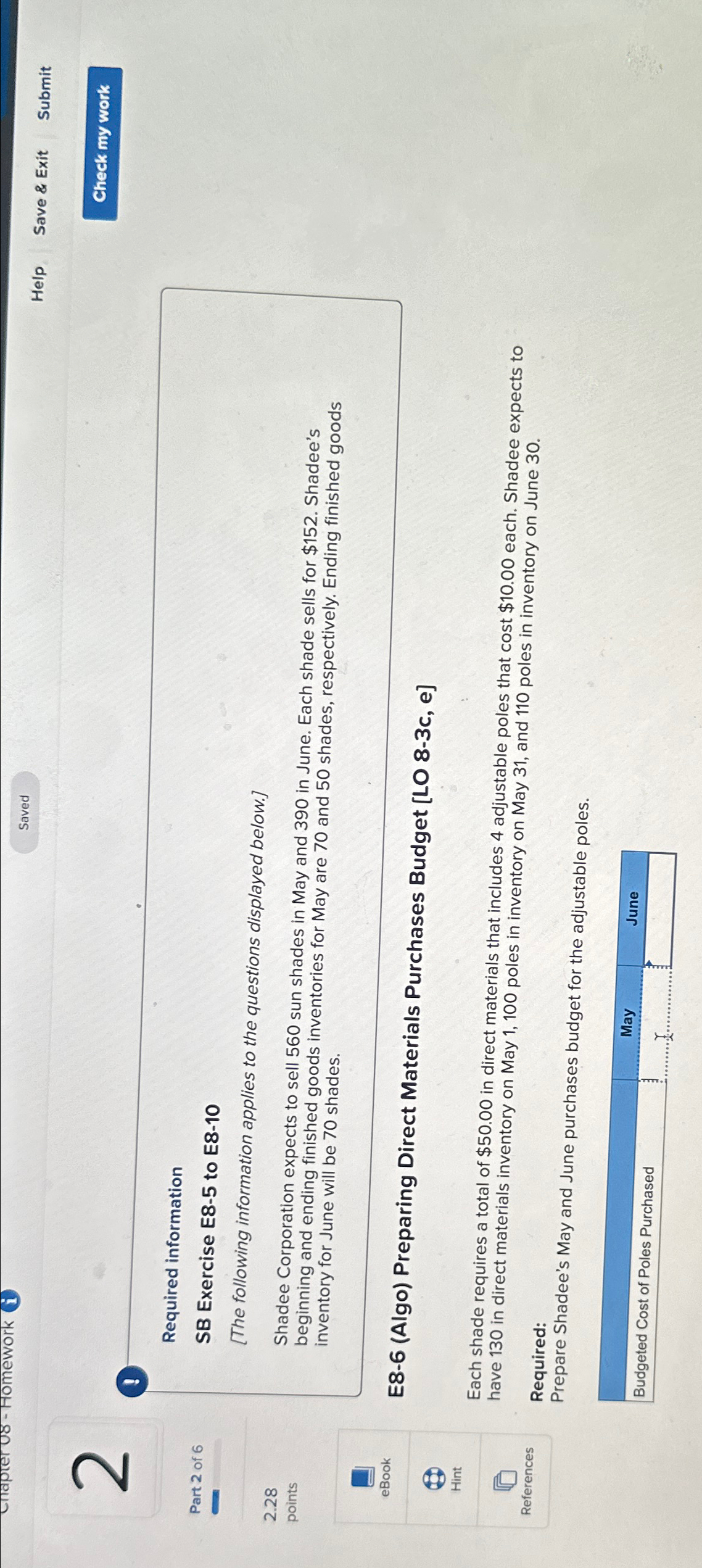 Solved Cnapter us - HomeworkHelpSave & ExitSubmit2Part 2 | Chegg.com Solved Cnapter us - HomeworkHelpSave & ExitSubmit2Part 2 | Chegg.com