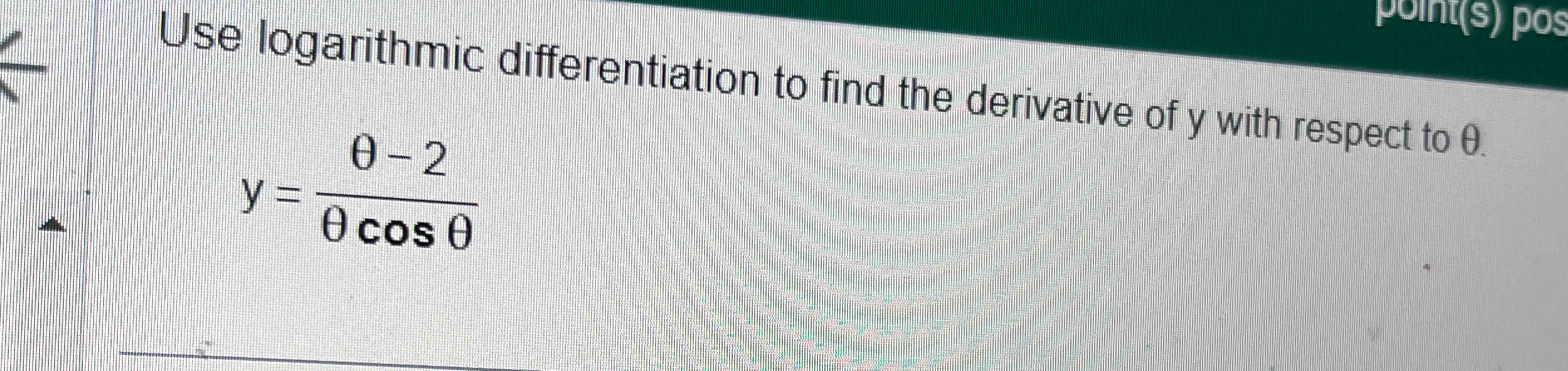 Solved Use logarithmic differentiation to find the | Chegg.com