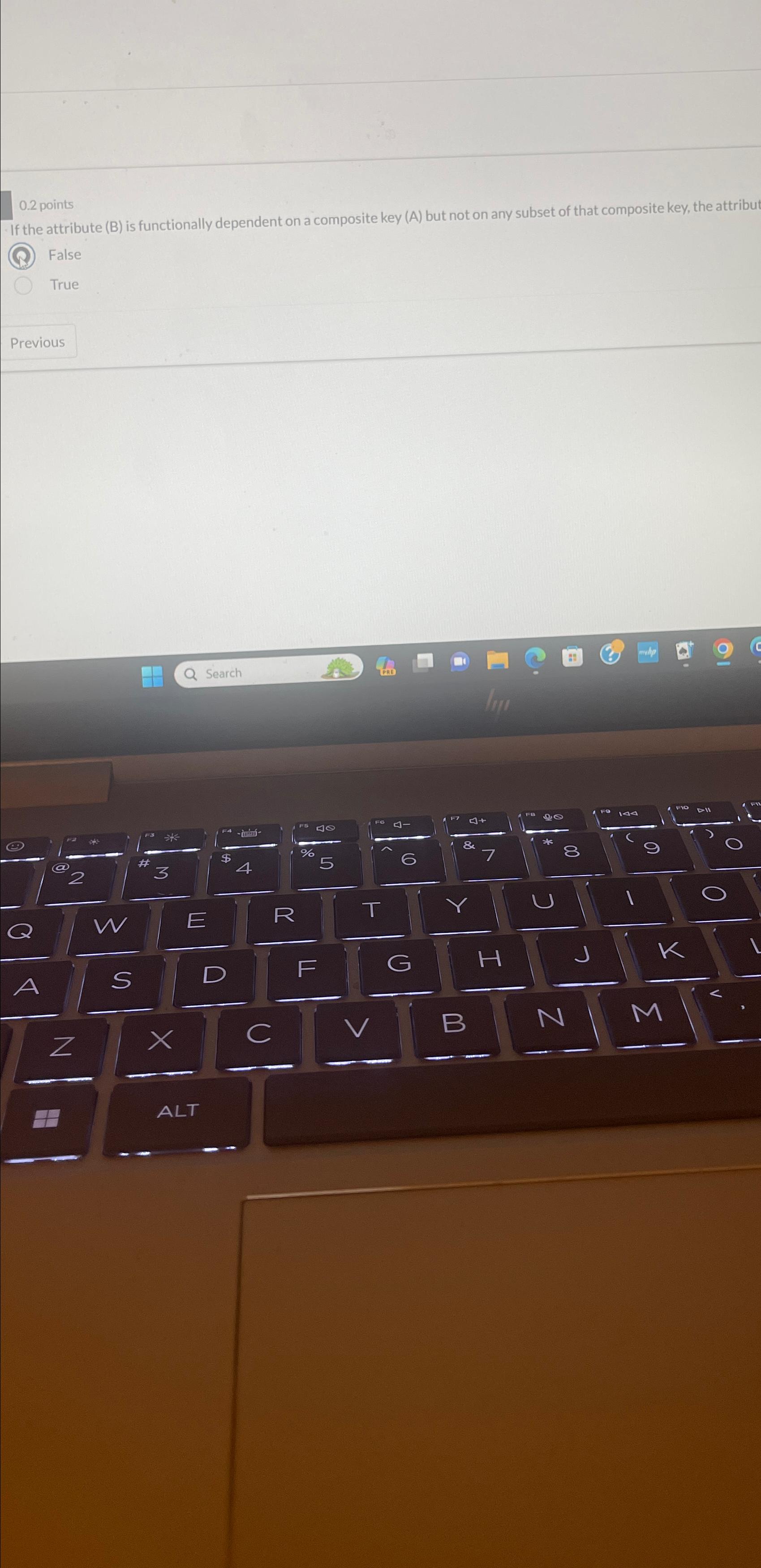 Solved 0.2 ﻿pointsIf the attribute (B) ﻿is functionally | Chegg.com