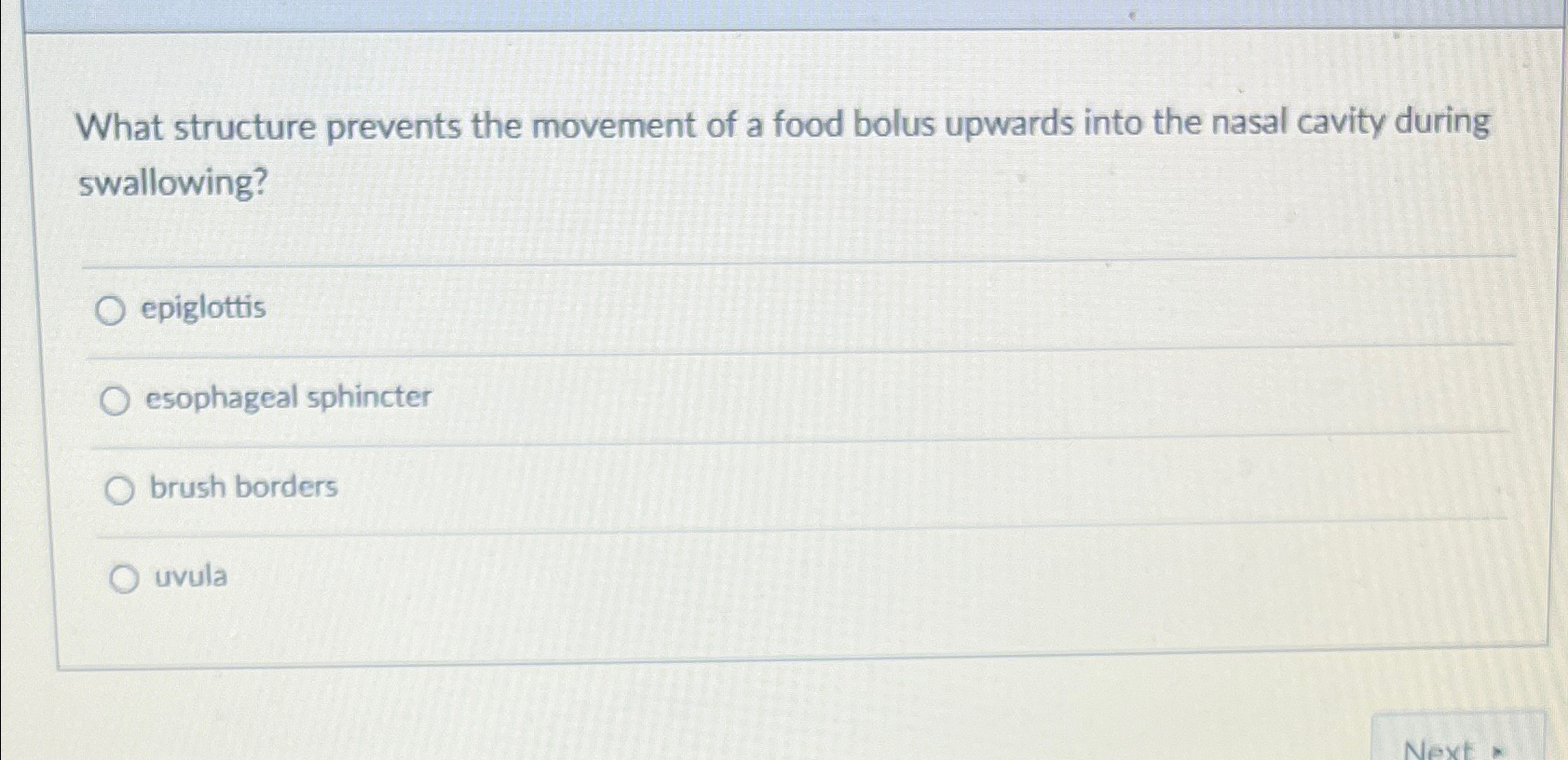 Solved What structure prevents the movement of a food bolus | Chegg.com