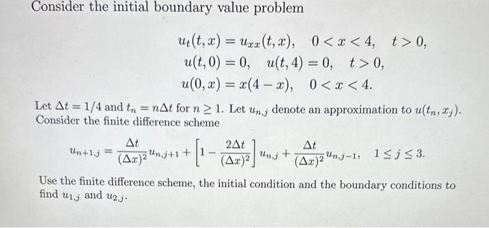 Solved Consider the initial boundary value problem | Chegg.com