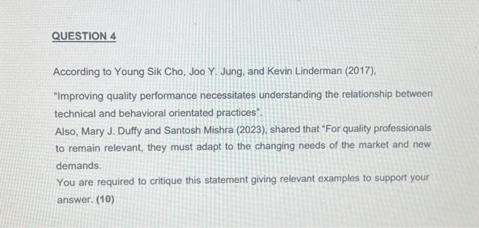 Solved According to Young Sik Cho, Joo Y. Jung, and Kevin | Chegg.com