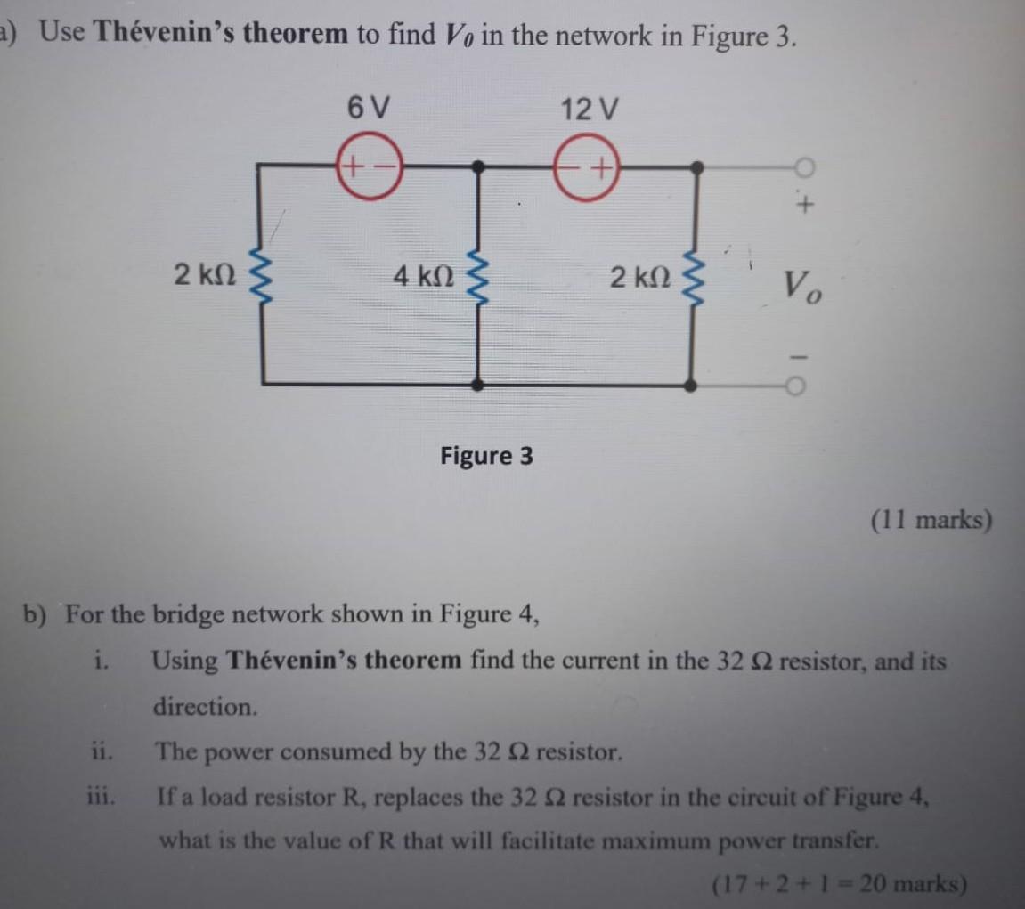 Solved Use Thévenin's theorem to find V0 in the network in | Chegg.com