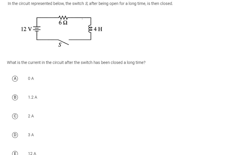Solved In the circuit represented below, the switch S, | Chegg.com