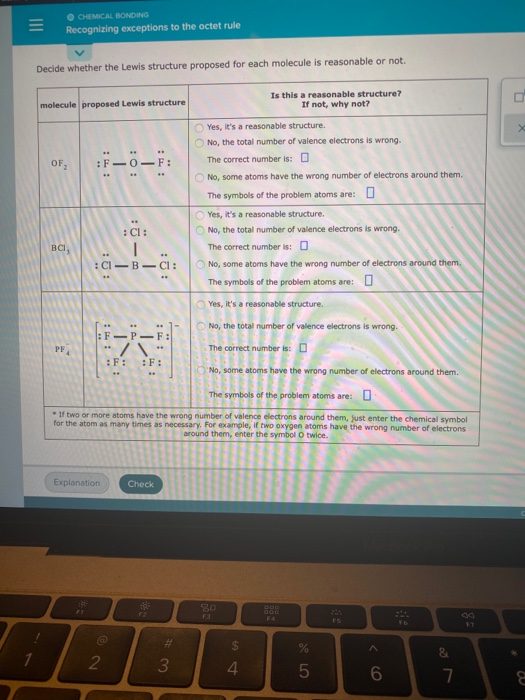 Solved CHEMICAL BONDING Recognizing exceptions to the octet | Chegg.com