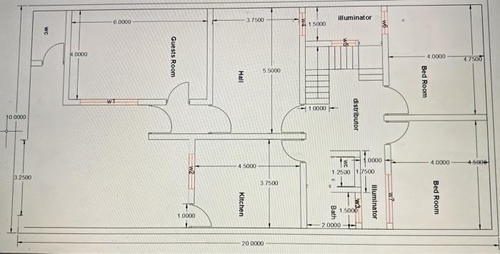 Solved The map below for building a house, its dimensions | Chegg.com