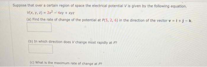 Solved ippose that over a certain region of space the | Chegg.com