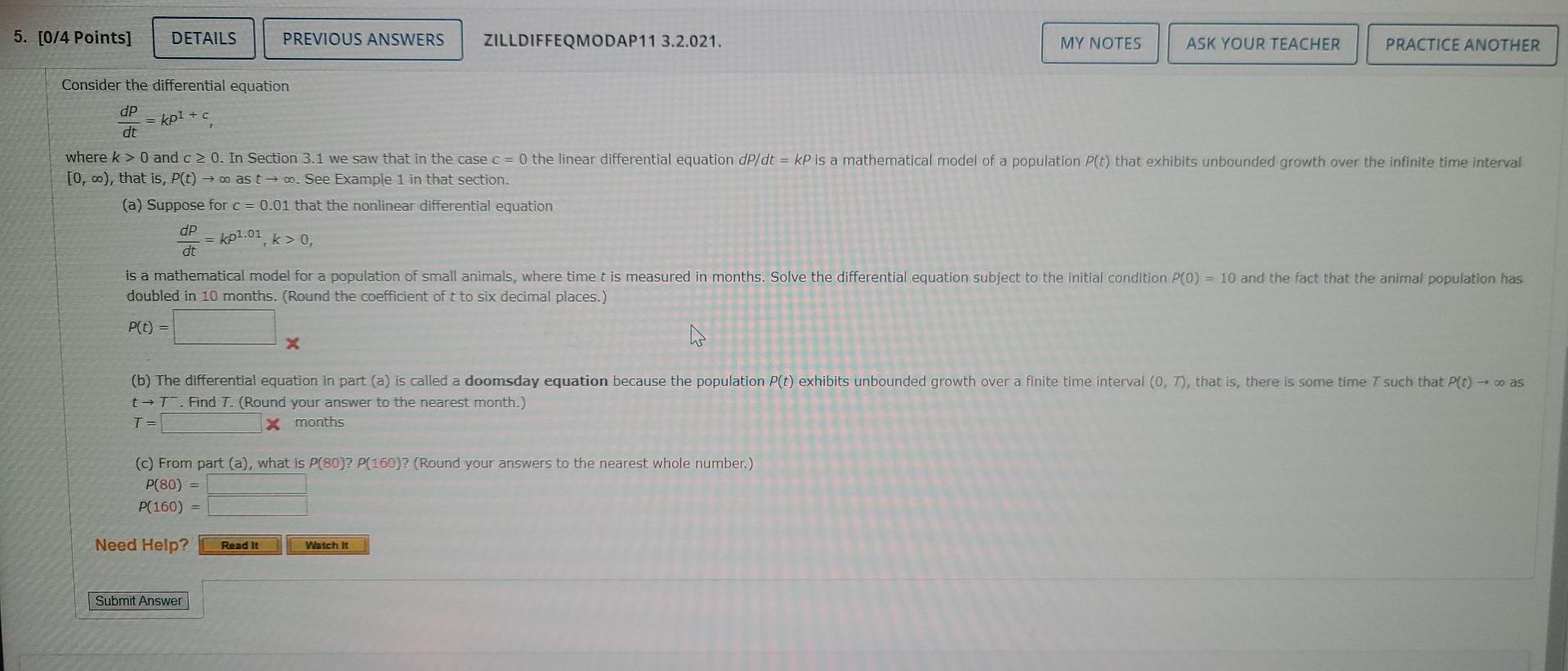 Solved 5. [074 Points] DETAILS PREVIOUS ANSWERS | Chegg.com