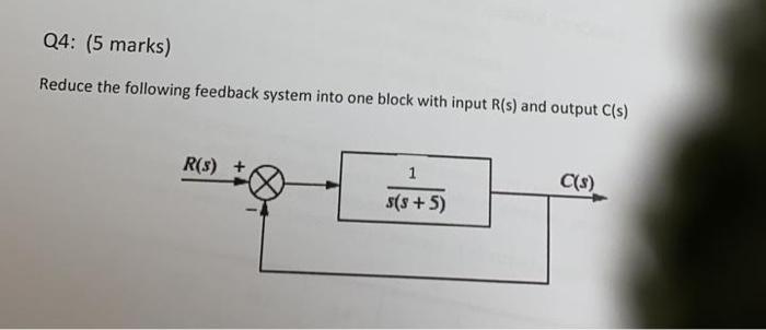 Solved Reduce the following feedback system into one block | Chegg.com