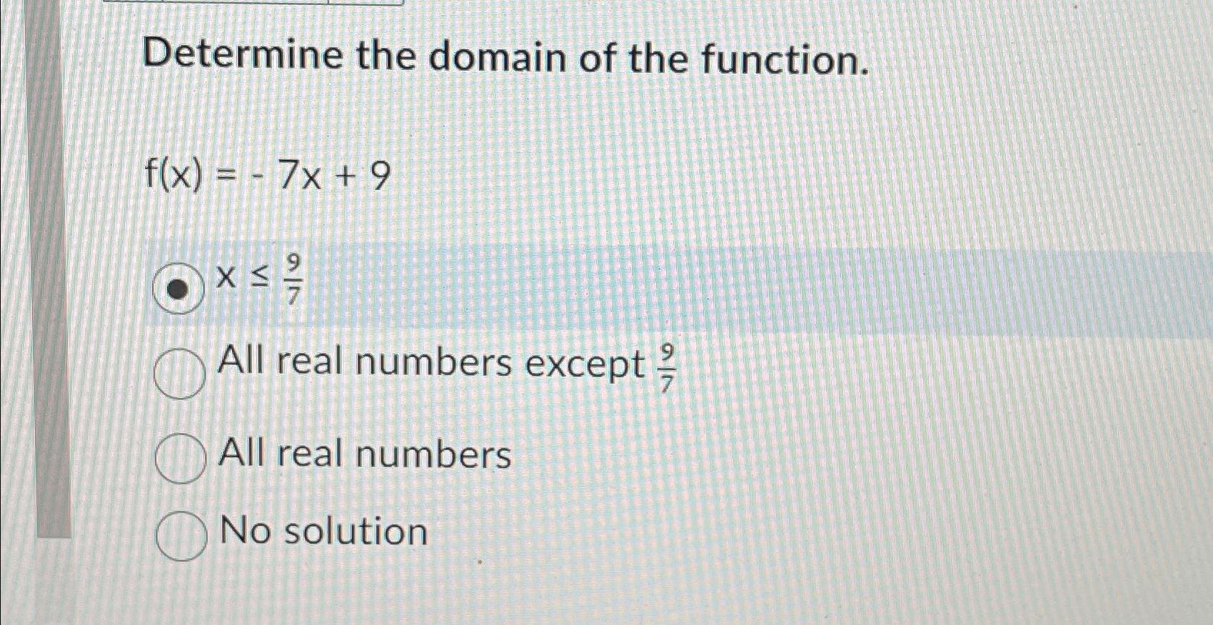 Solved Determine the domain of the | Chegg.com
