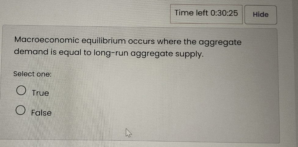 Solved Macroeconomic equilibrium occurs where the aggregate | Chegg.com