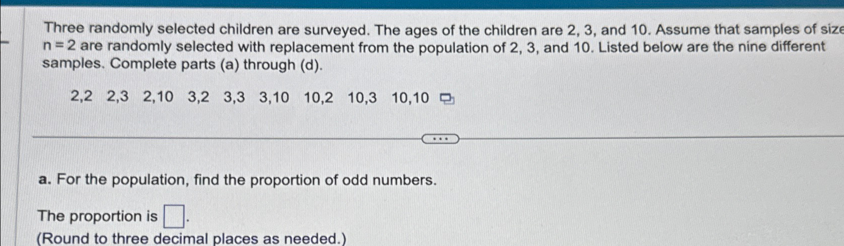 Solved Three randomly selected children are surveyed. The | Chegg.com
