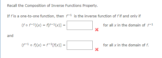 Recall the Composition of ﻿Inverse Functions | Chegg.com