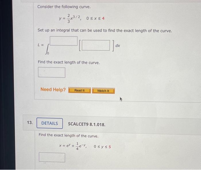 Solved Consider the arc of the curve from point P to point | Chegg.com