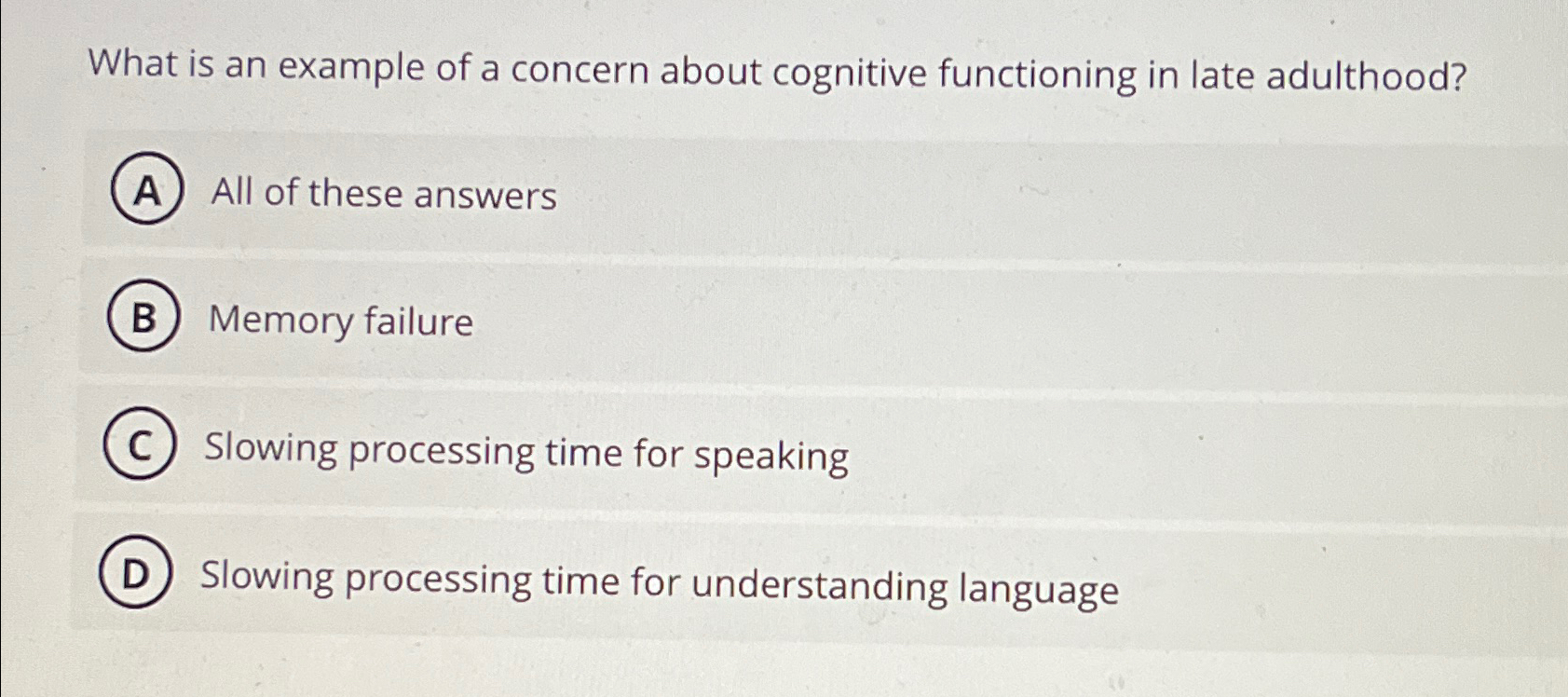 Solved What is an example of a concern about cognitive | Chegg.com