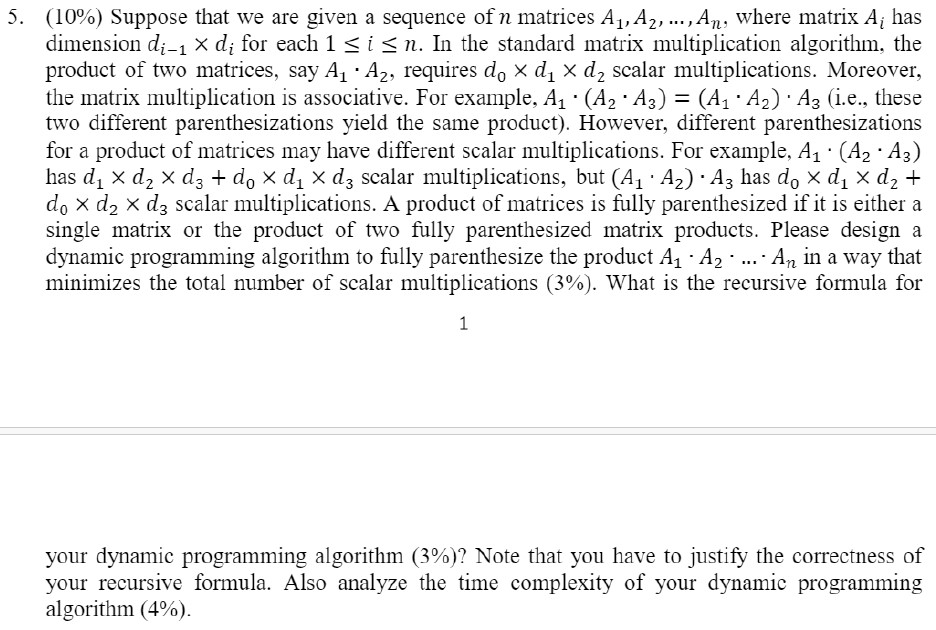 Solved ( 10% ) ﻿Suppose that we are given a sequence of n | Chegg.com