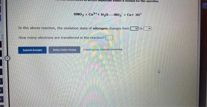 Solved HNO2+Cu2++H2O NO3−+Cu+3H+ In the above reaction, the | Chegg.com
