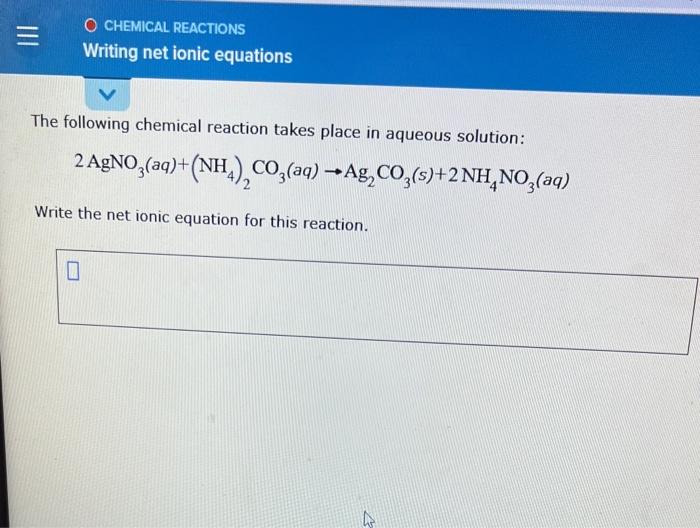Solved The following chemical reaction takes place in | Chegg.com