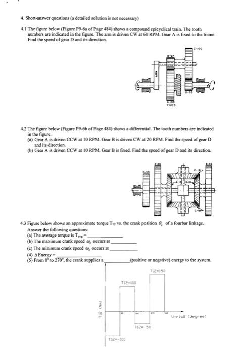 Solved 4. Short-answer questions (a detailed solution is not | Chegg.com