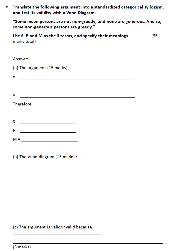 Solved the venn diagram - ﻿Translate the following argument | Chegg.com