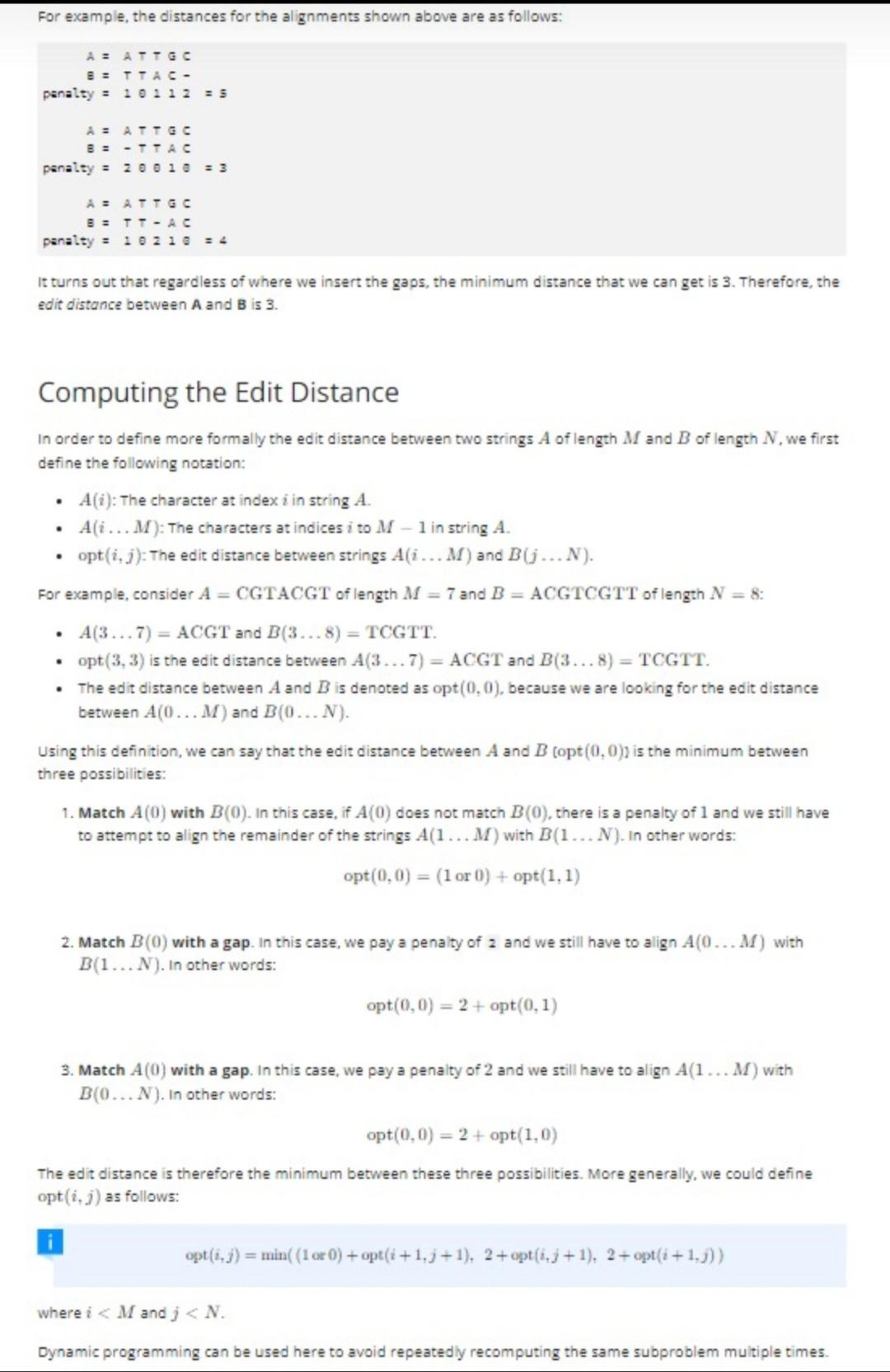 Solved Q1. DNA Sequence Alignment Overview Biologists assume | Chegg.com