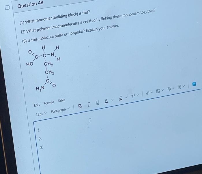 Solved Question 40 (2) What polymer (macromolecule) is | Chegg.com