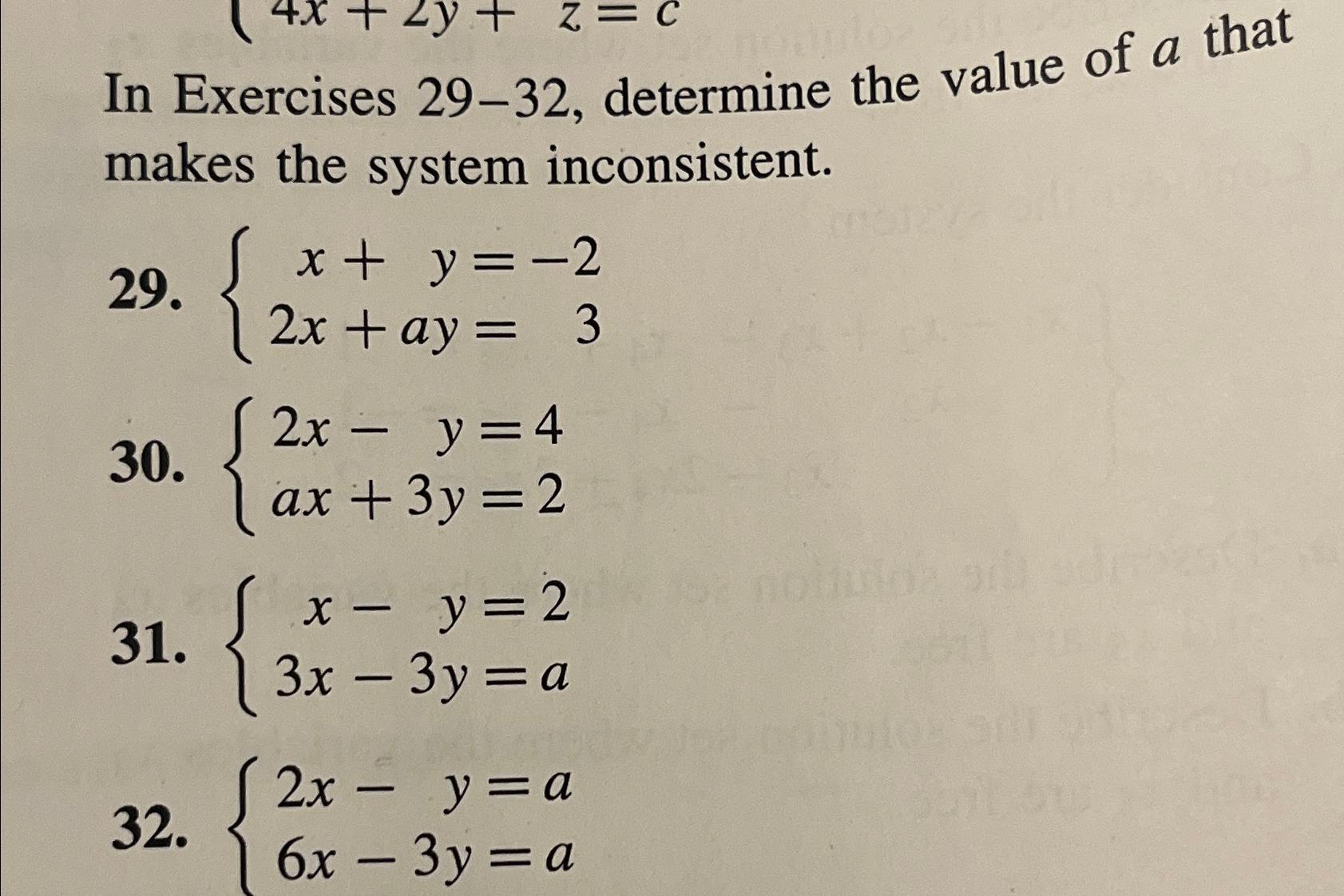 Solved In Exercise 32, ﻿determine the value of a that makes | Chegg.com