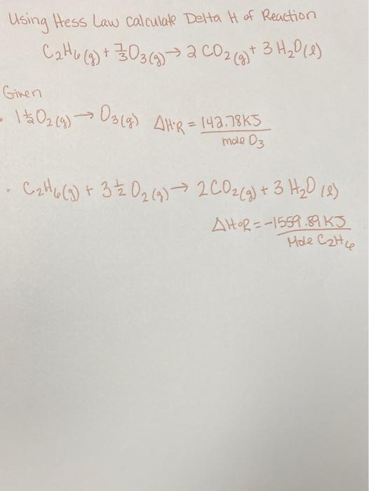 Solved Using Hess's Law, Calculate Delta H of | Chegg.com