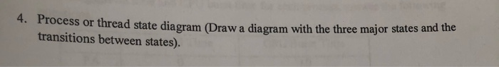 Solved Process or thread state diagram (Draw a diagram with | Chegg.com