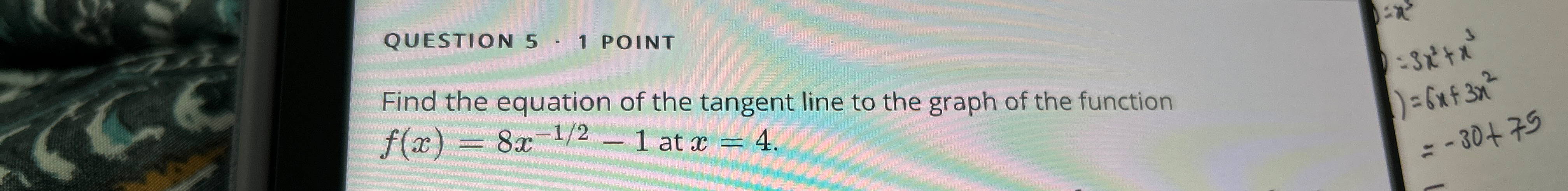 Solved QUESTION 5 - 1 ﻿POINTFind the equation of the tangent | Chegg.com