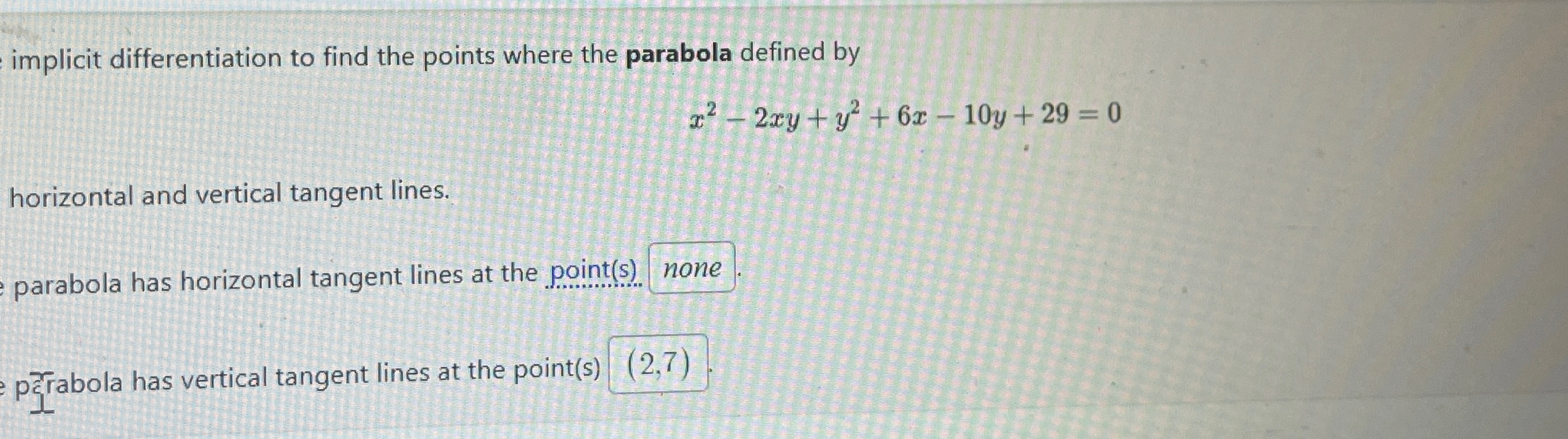 Solved implicit differentiation to find the points where the | Chegg.com
