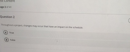 Solved Contentage 2 ﻿of 41Question 2Throughout a project, | Chegg.com