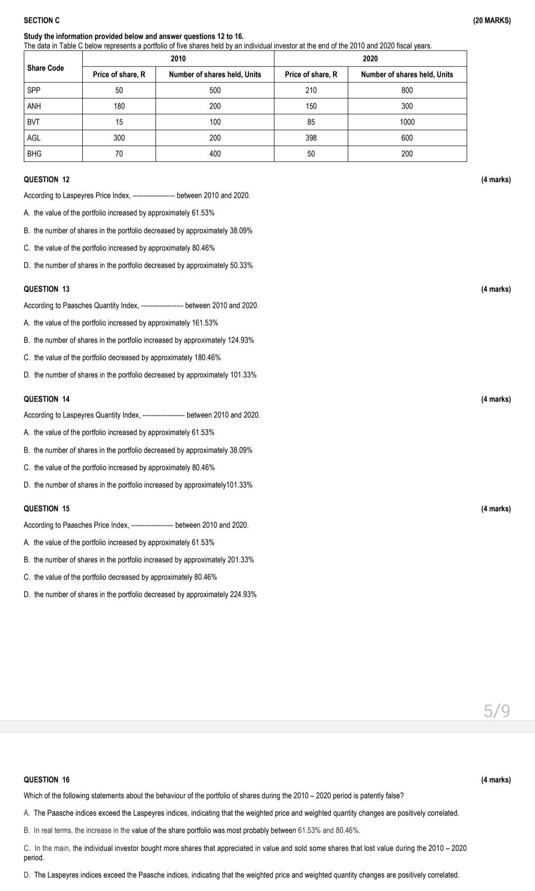 Solved SECTION C (20 MARKS) Study the information provided | Chegg.com