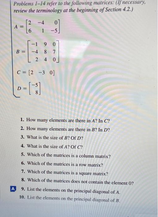 Solved Problems 1-14 refer to the following matrices: (If | Chegg.com