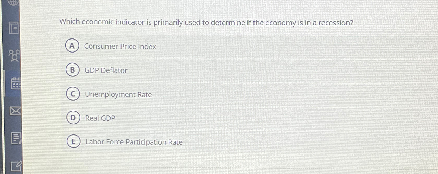Solved Which economic indicator is primarily used to | Chegg.com