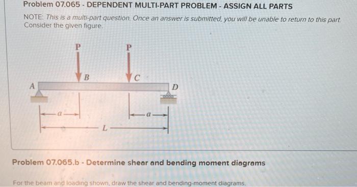 Solved Problem 07.065 - DEPENDENT MULTI-PART PROBLEM - | Chegg.com