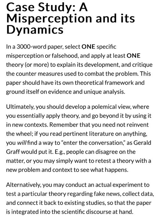 Misperception and its Dynamics In a 3000-word paper, | Chegg.com