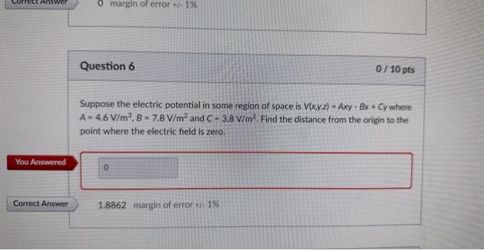 Solved Suppose the electric potential in some region of | Chegg.com