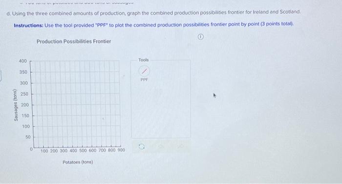 d. Using the three combined amounts of production, | Chegg.com