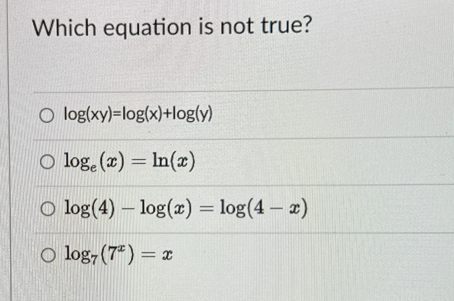 Solved Which equation is not | Chegg.com