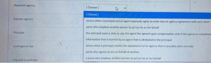 Apparent agency [Choose [Choose Express agency | Chegg.com