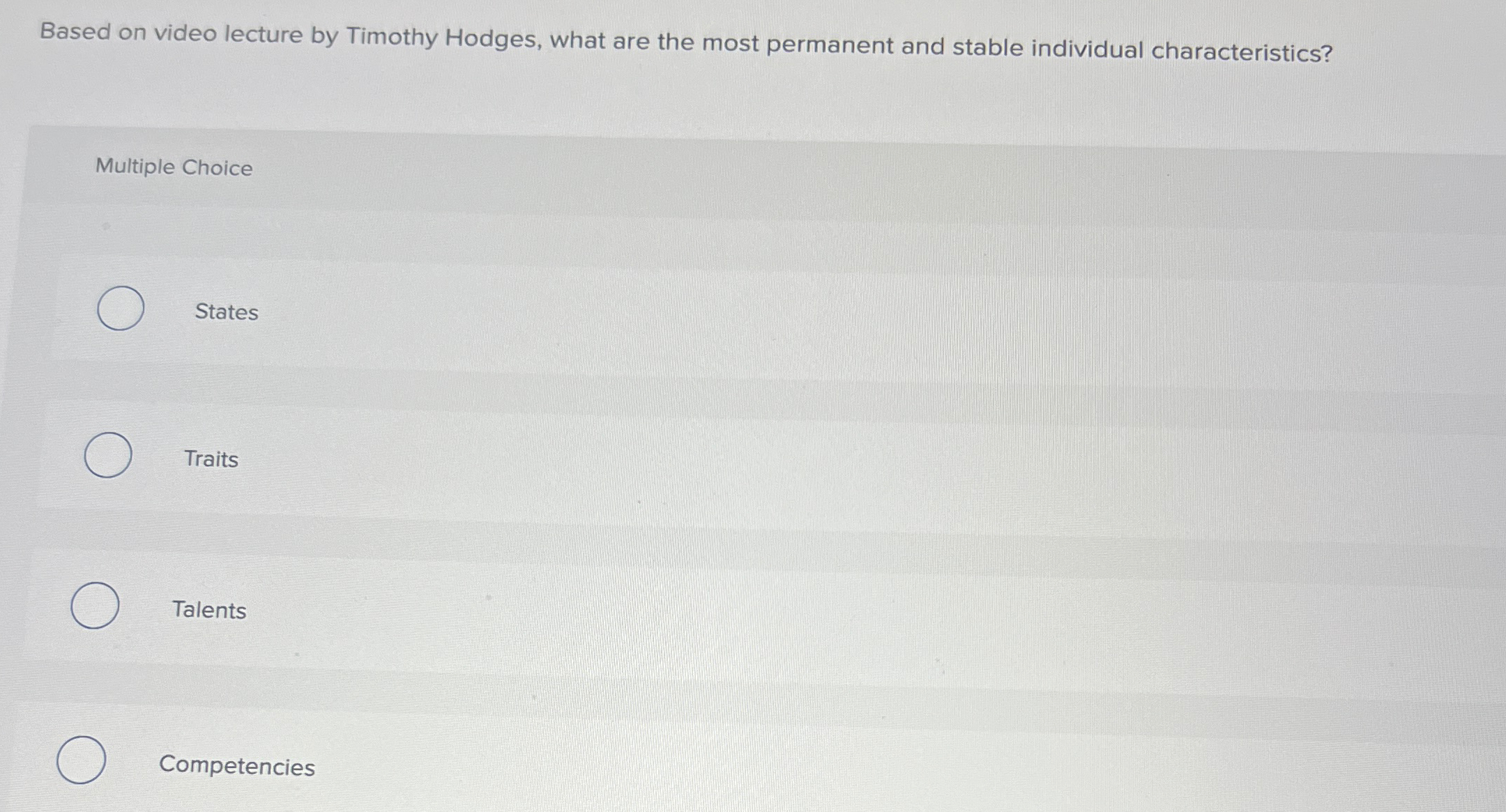 Solved Based on video lecture by Timothy Hodges, what are | Chegg.com