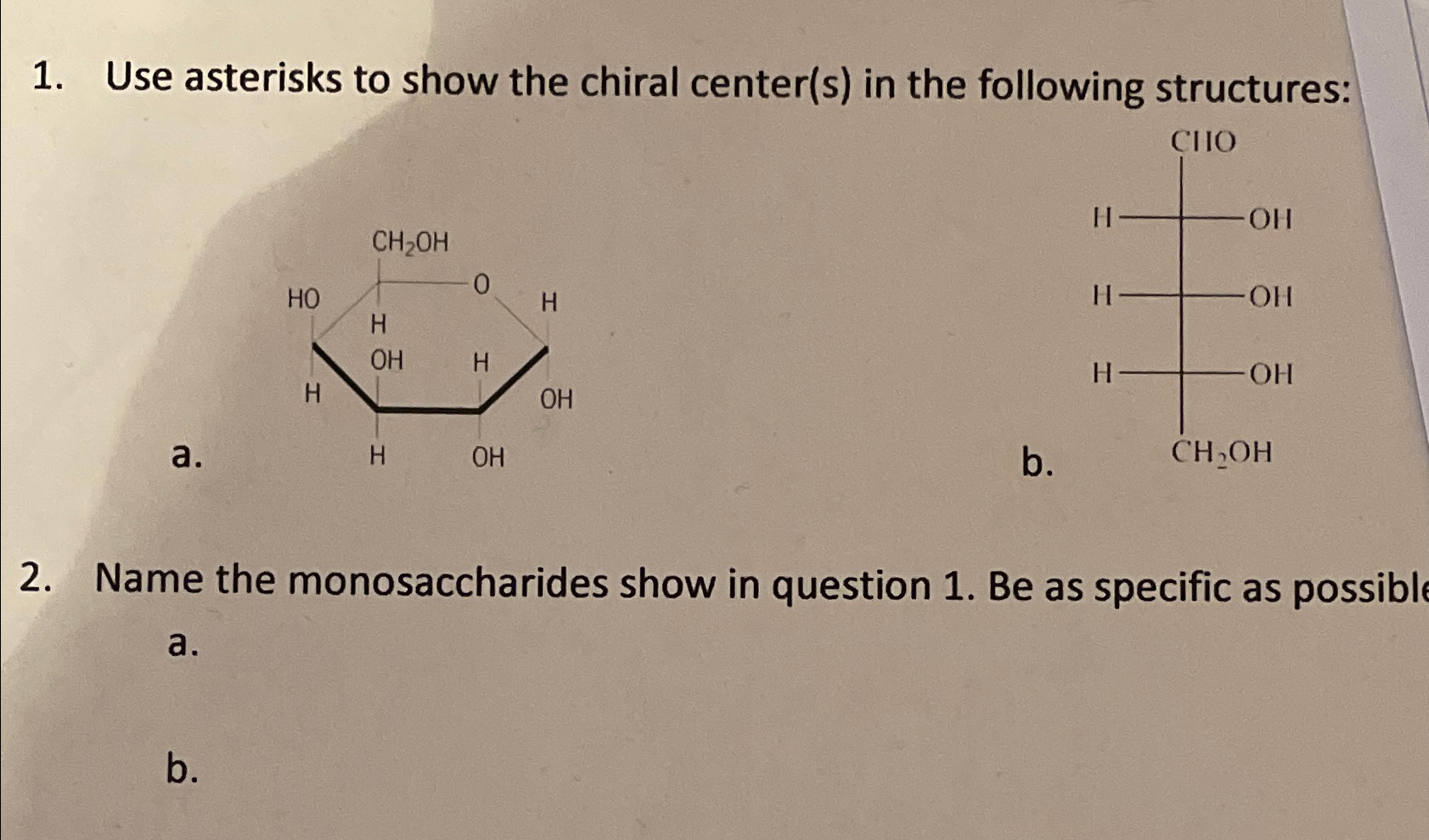 Solved Use asterisks to show the chiral center(s) ﻿in the | Chegg.com