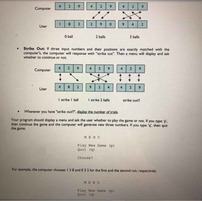 Solved 1. This project is to write a simple game program | Chegg.com