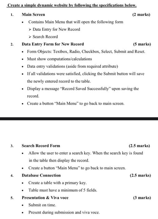 Solved 1. 2. Create a simple dynamic website by following | Chegg.com
